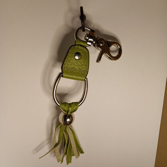 Accessories | Vintage Leather Lime Green Keychain | Poshmark